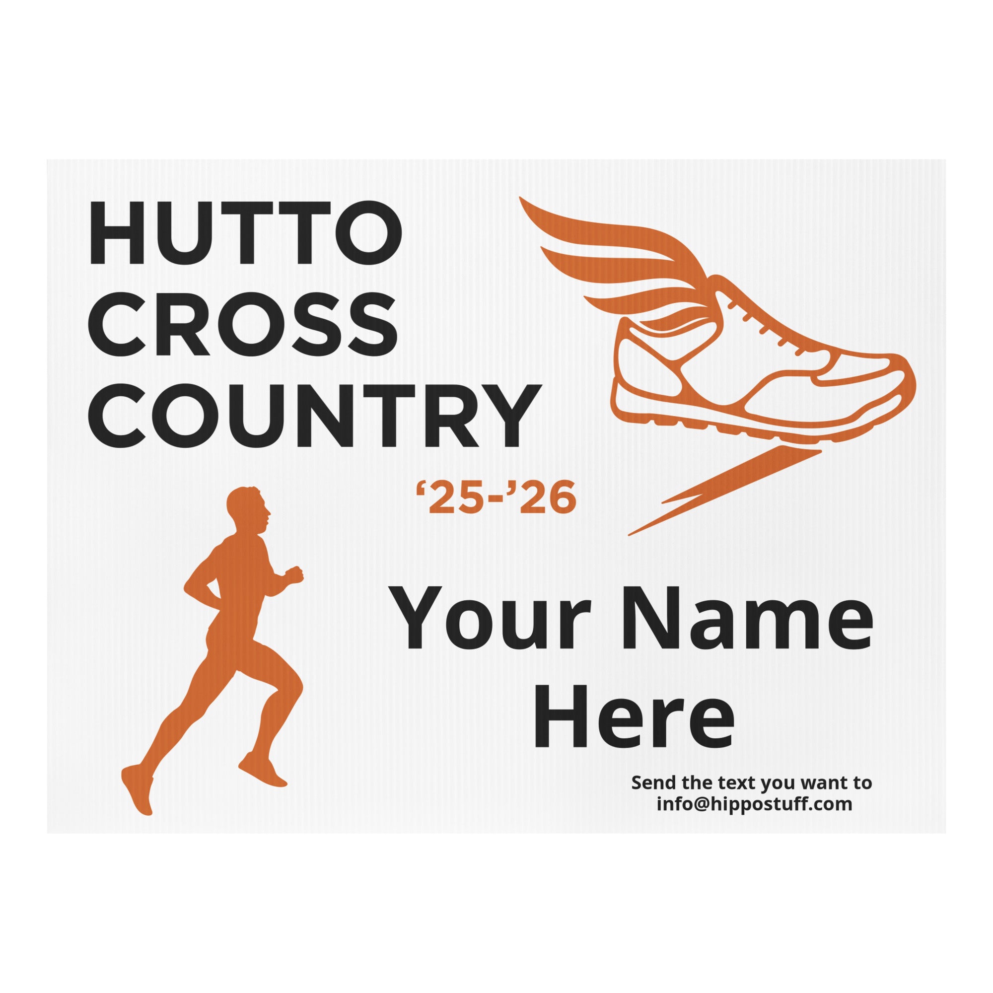 Men's Cross Country Yard sign – Hippo Stuff